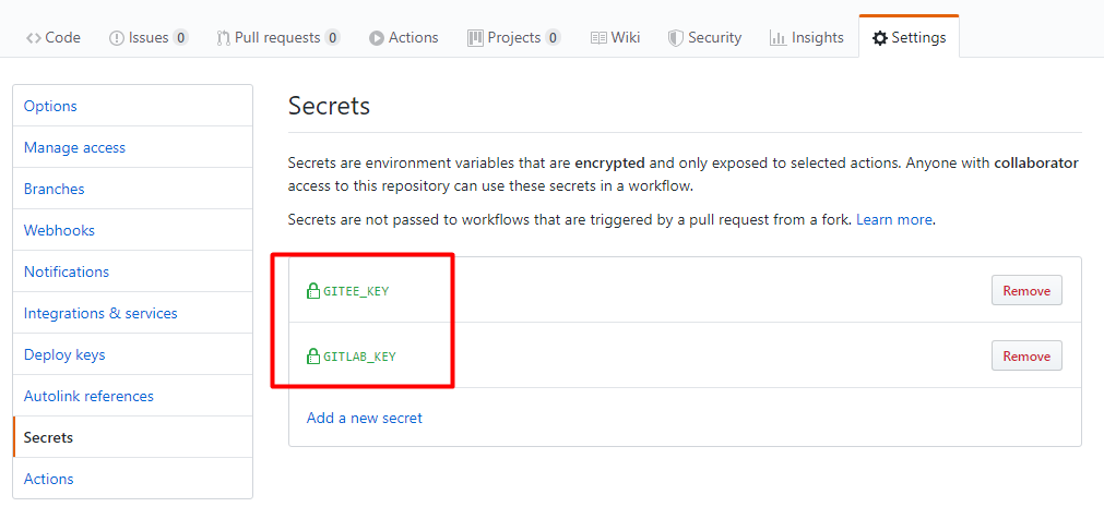 使用 Github Actions 把 Github 仓库备份到 Gitee、gitlab Lns Blog